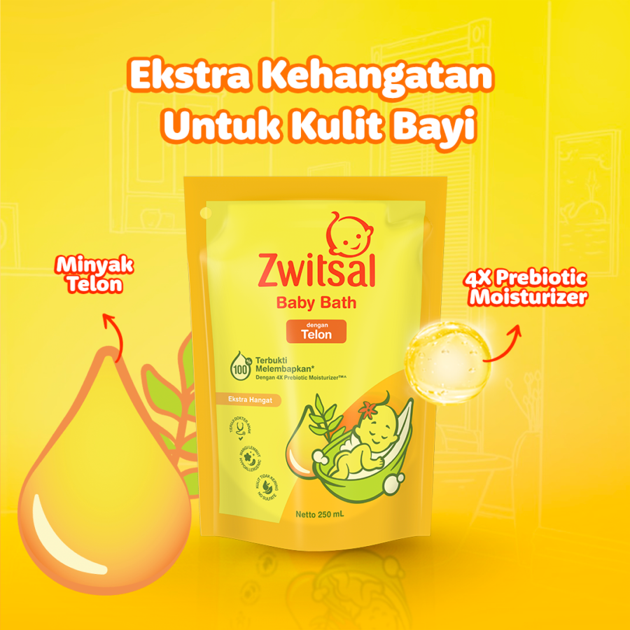 Zwitsal Baby Bath dengan Telon Perawatan Bayi Pouch 250ml | ASTRO