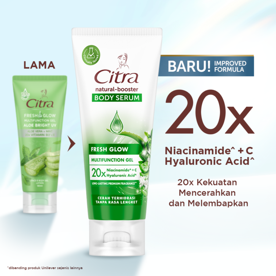 Citra Fresh Glow Multifuction Gel Aloe Bright UV Face & Body Lotion ...