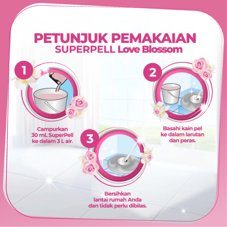 Super Pell Love Blossom Pembersih Lantai 770ml | ASTRO