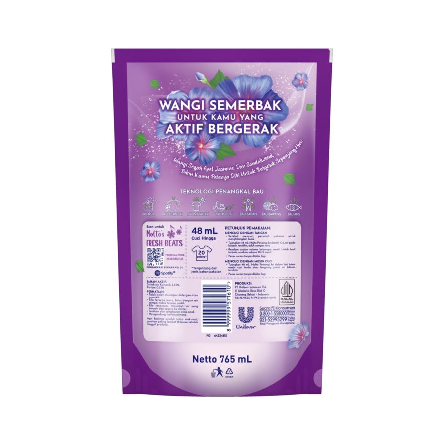 Molto Pewangi Sport Fresh Pelembut Pakaian 765ml | ASTRO