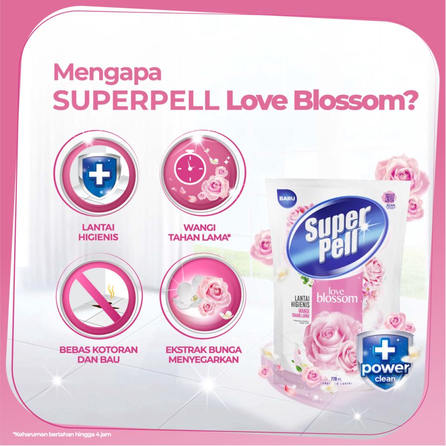 Super Pell Love Blossom Pembersih Lantai 770ml | ASTRO