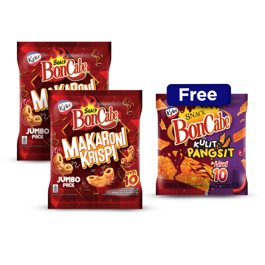 Buy 2 Boncabe Makaroni Krispy Level 10 135gr free Boncabe Kulit Pangsit ...