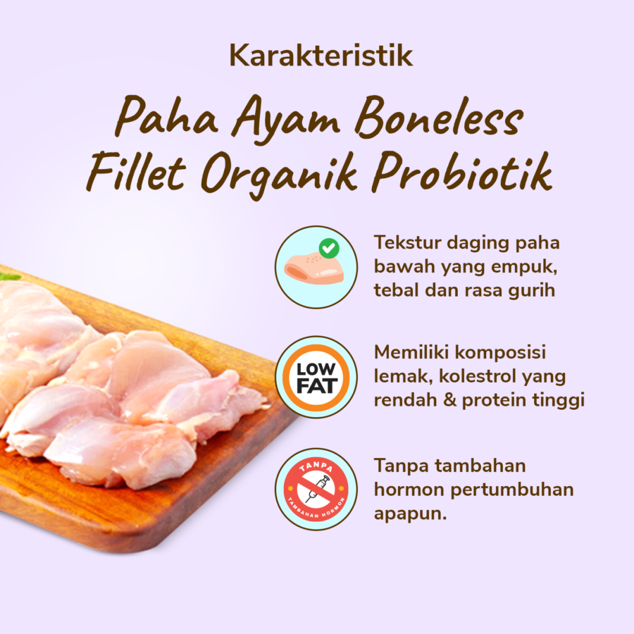 Paha Ayam Boneless Fillet Organik Probiotik LactoFarm/Chicken Thigh ...