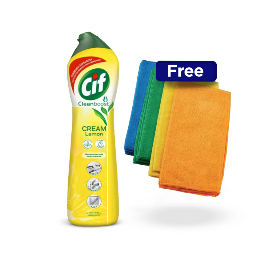 Buy CIF Cream Lemon Botol 660gr/Pembersih Lantai 660 gram Get Kain ...