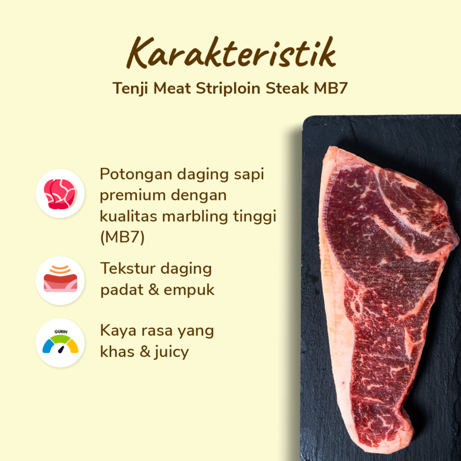 Striploin Steak MB7 Tenji Meat 200gram | ASTRO