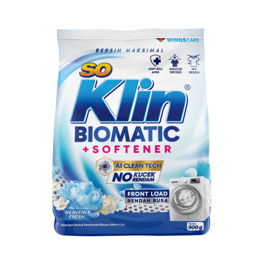 SoKlin Bio Matic Powder Front Load Plus Softener Deterjen Bubuk 800gram ...