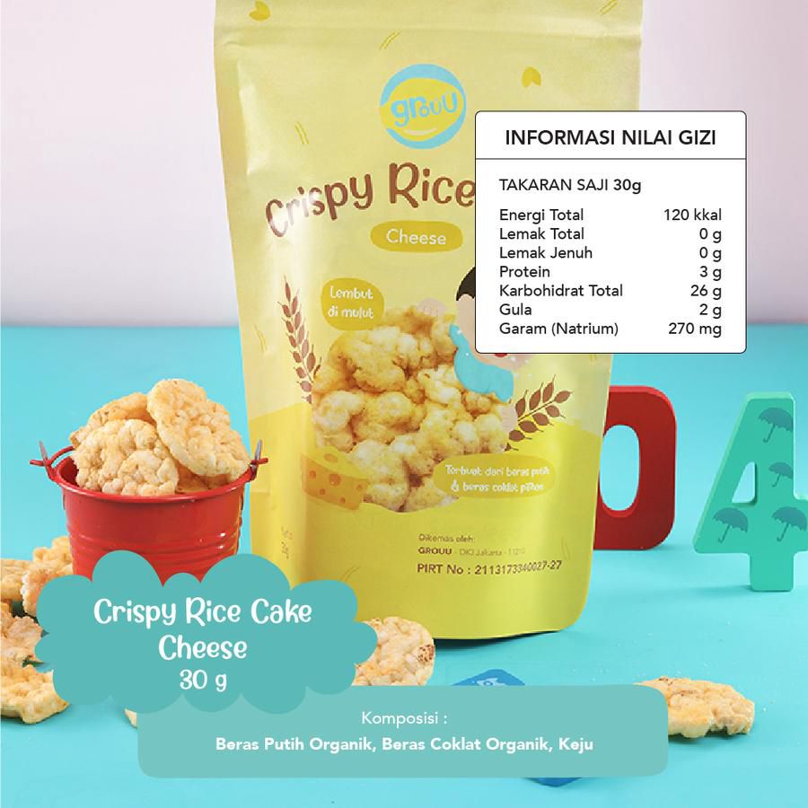 Grouu Crispy Rice Cake Supreme Cheese 30gram | ASTRO