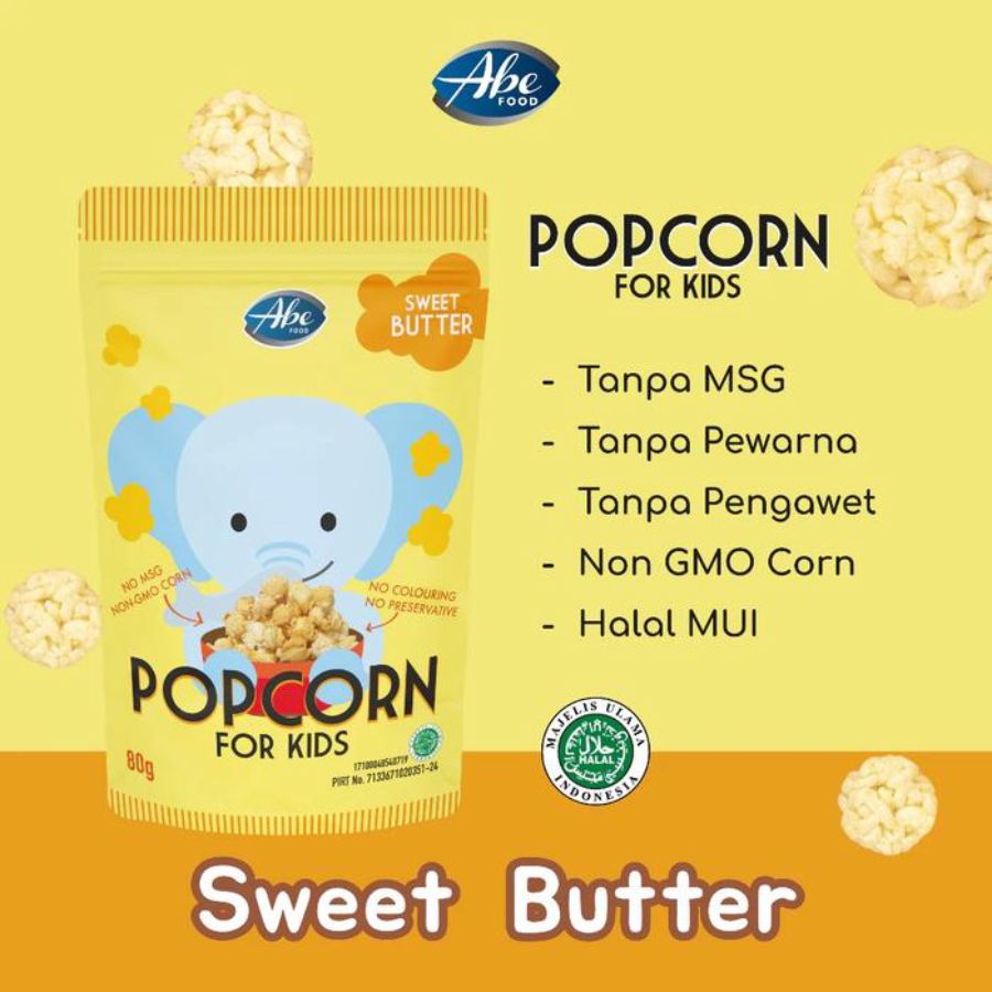 Abe Food Popcorn For Kids Sweet Butter 80gram | ASTRO